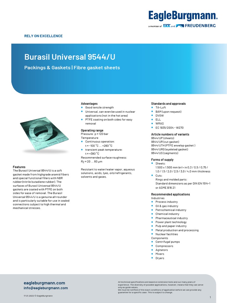 EagleBurgmann Burasil Universal 9544 U en | PDF | Industrial Processes ...