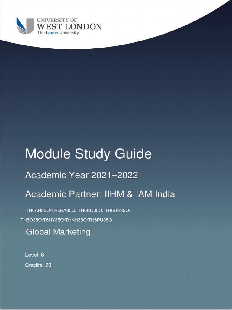 Module Study Guide: Academic Year 2021 - 2022 Academic Partner: IIHM ...