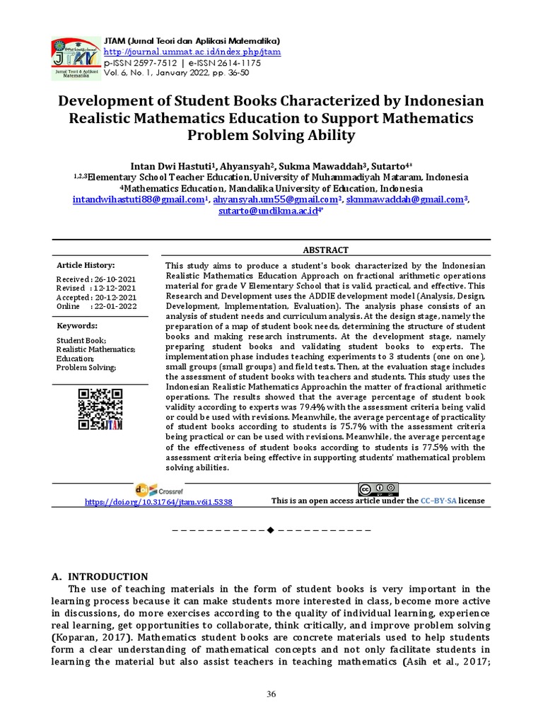 Development of Student Books Characterized by Indonesian Realistic ...