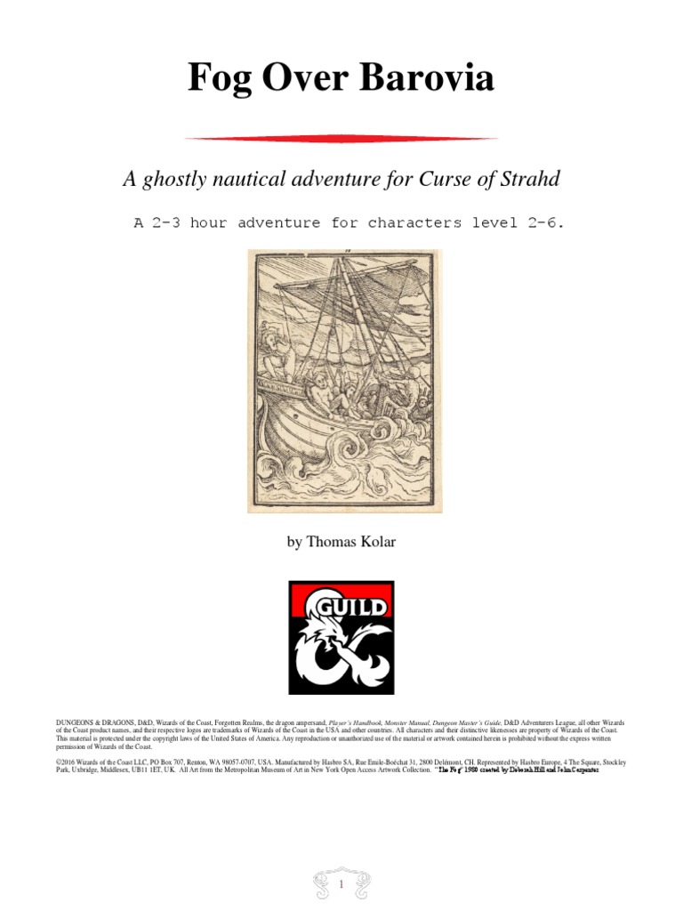 Fog Over Barovia: A Ghostly Nautical Adventure For Curse of Strahd ...