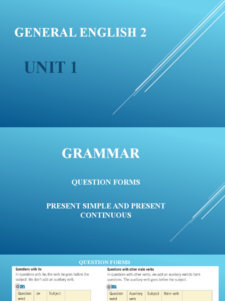 General English 2: Unit 1 | PDF