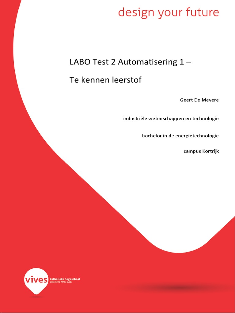 Te Kennen Leerstof - Test 2 - 1ET Automatisering 1 | PDF