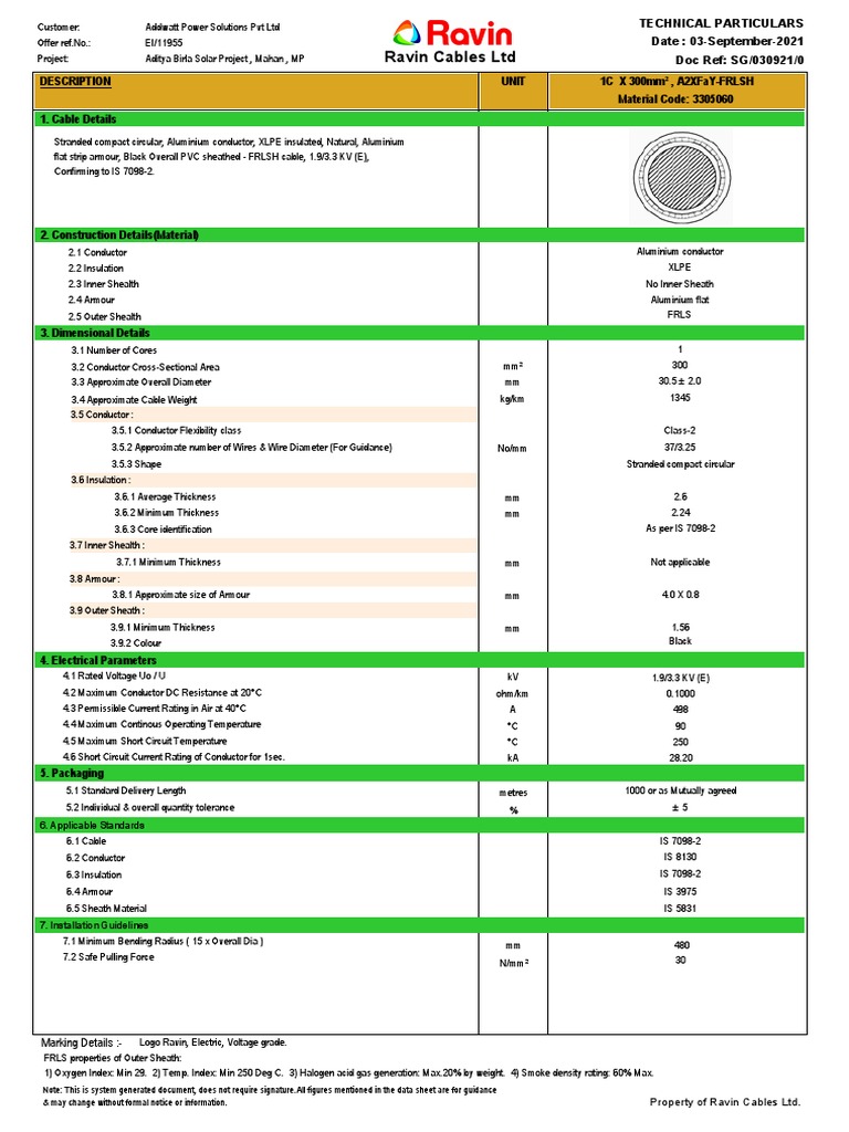 Ravin Cables LTD: Marking Details | Download Free PDF | Electrical ...