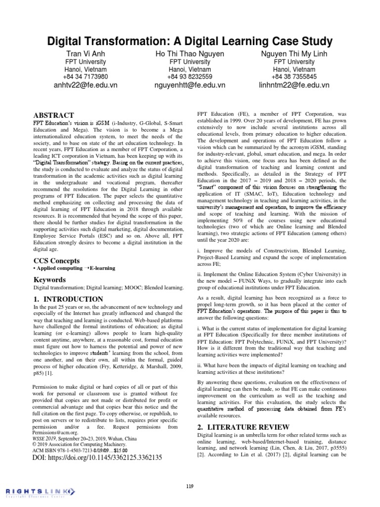 Digital Transformation A Digital Learning Case Study | PDF ...