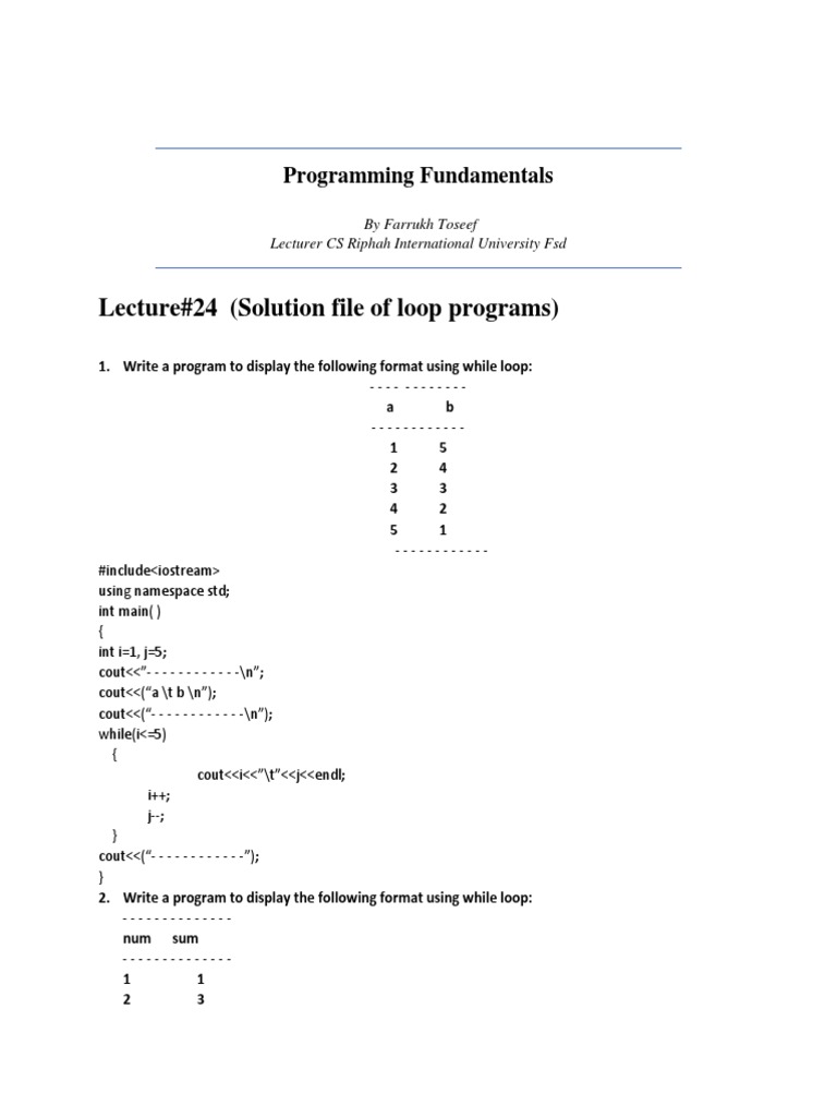 Programming Fundamentals 3 Pdf Namespace Computer Programming 8360