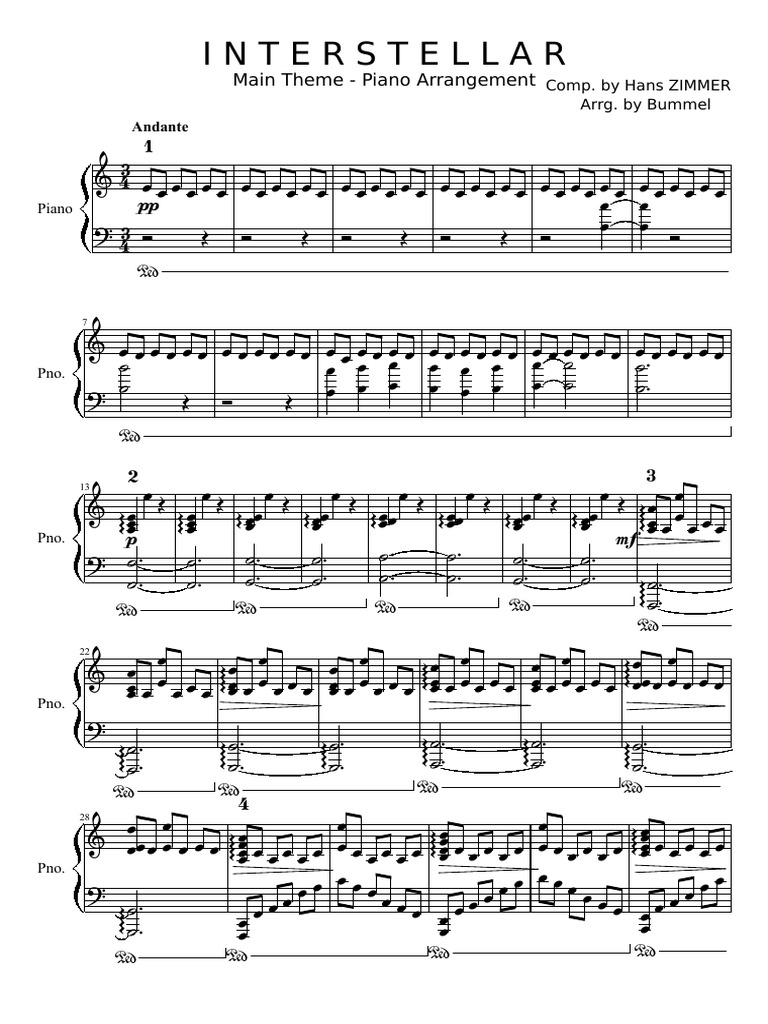 Interstellar: Main Theme - Piano Arrangement | PDF