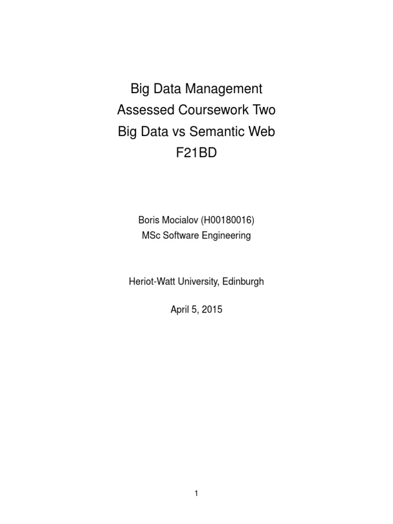Big Data Management | PDF | Resource Description Framework | Semantic Web
