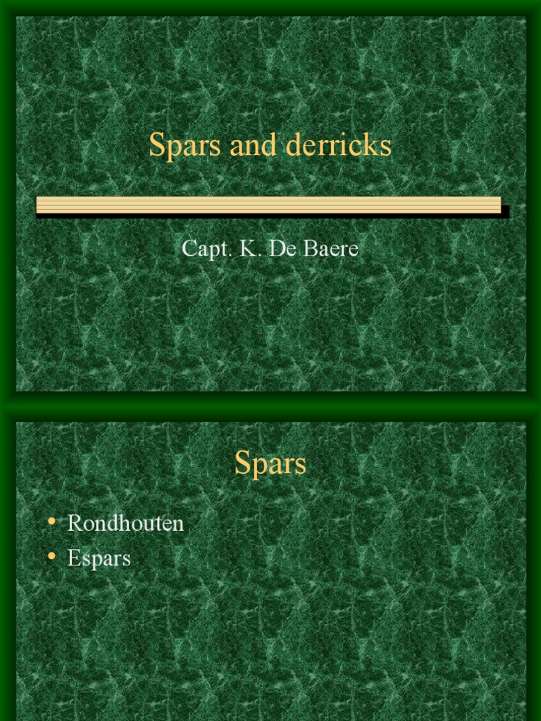 Ship Spars & Derricks Guide | PDF | Crane (Machine) | Machines