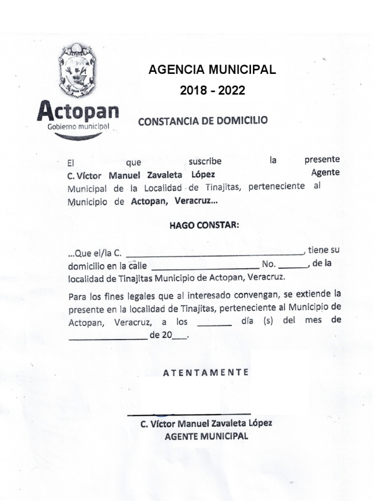 Constancia de Domicilio | PDF