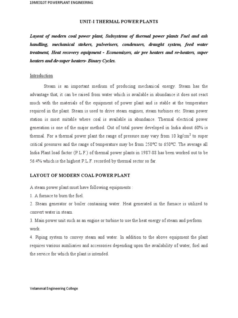 1.1.power Plant Layout | PDF | Boiler | Steam
