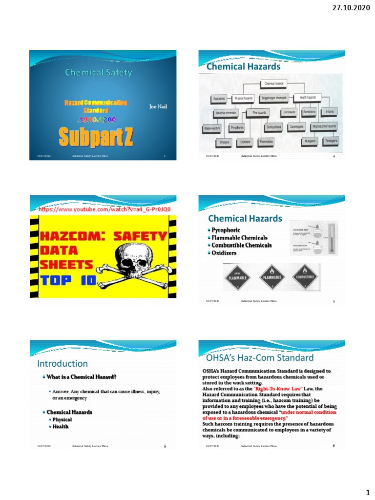 Chemical Safety | PDF | Occupational Safety And Health | Dangerous Goods