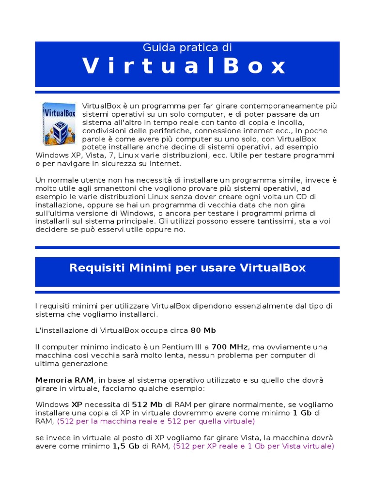 Guida Virtualbox | PDF