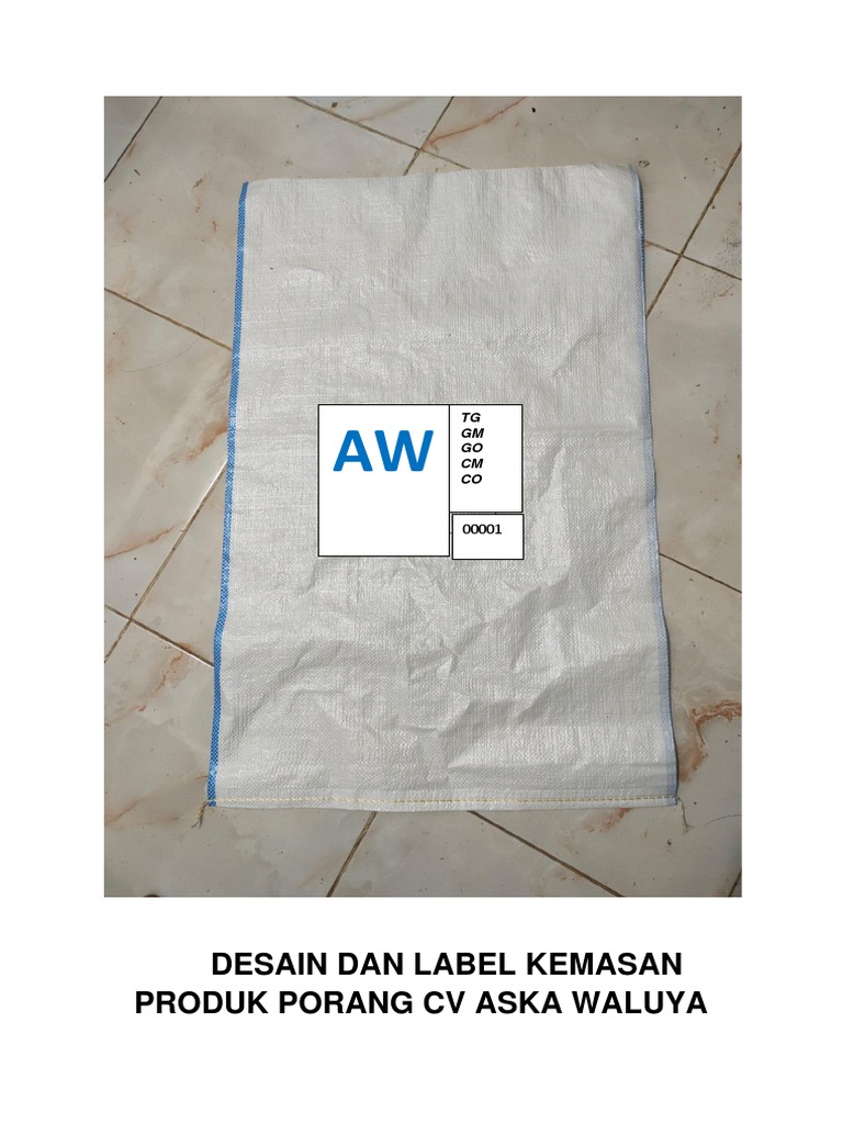 DESAIN DAN LABEL KEMASAN PRODUK PORANG CV ASKA WALUYA-dikonversi | PDF | Teknologi & Rekayasa