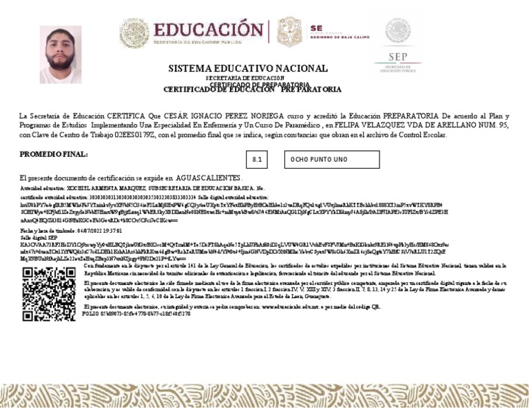 Certificado Sep | PDF