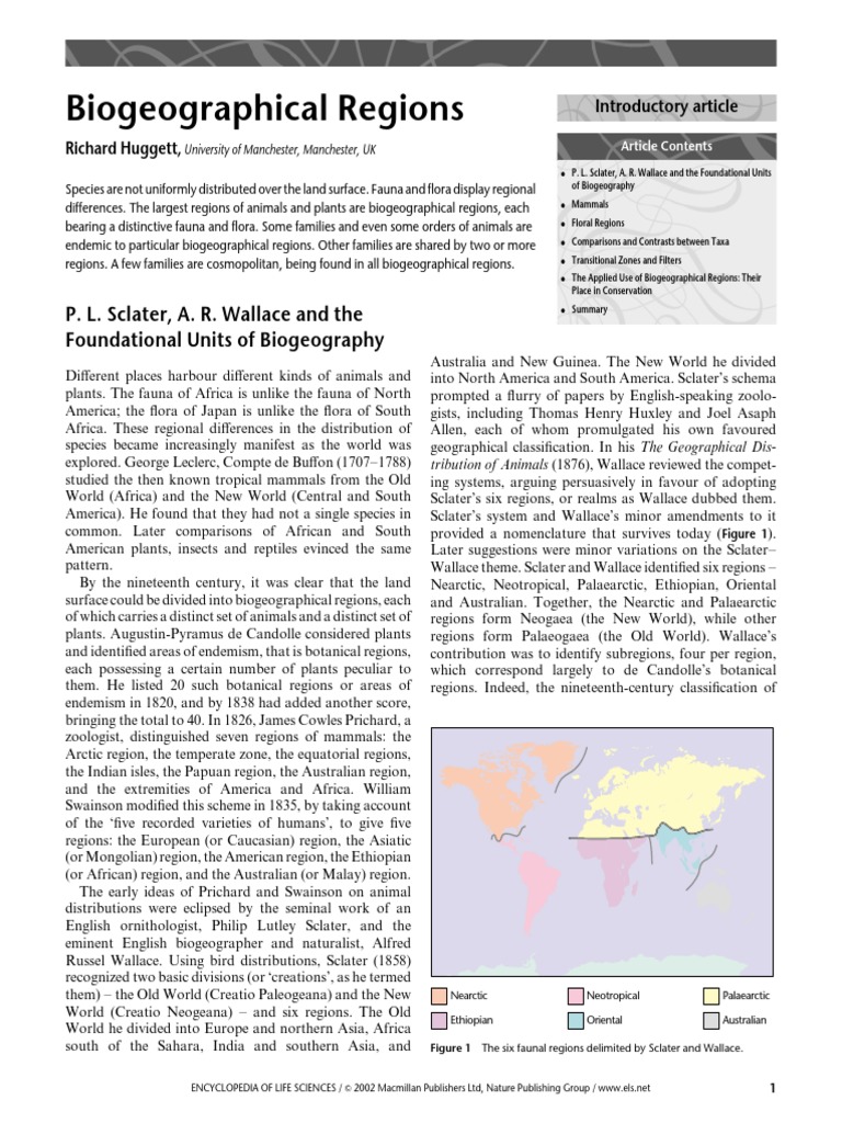 Bio Geographical Regions | Download Free PDF | Biogeography | Organisms