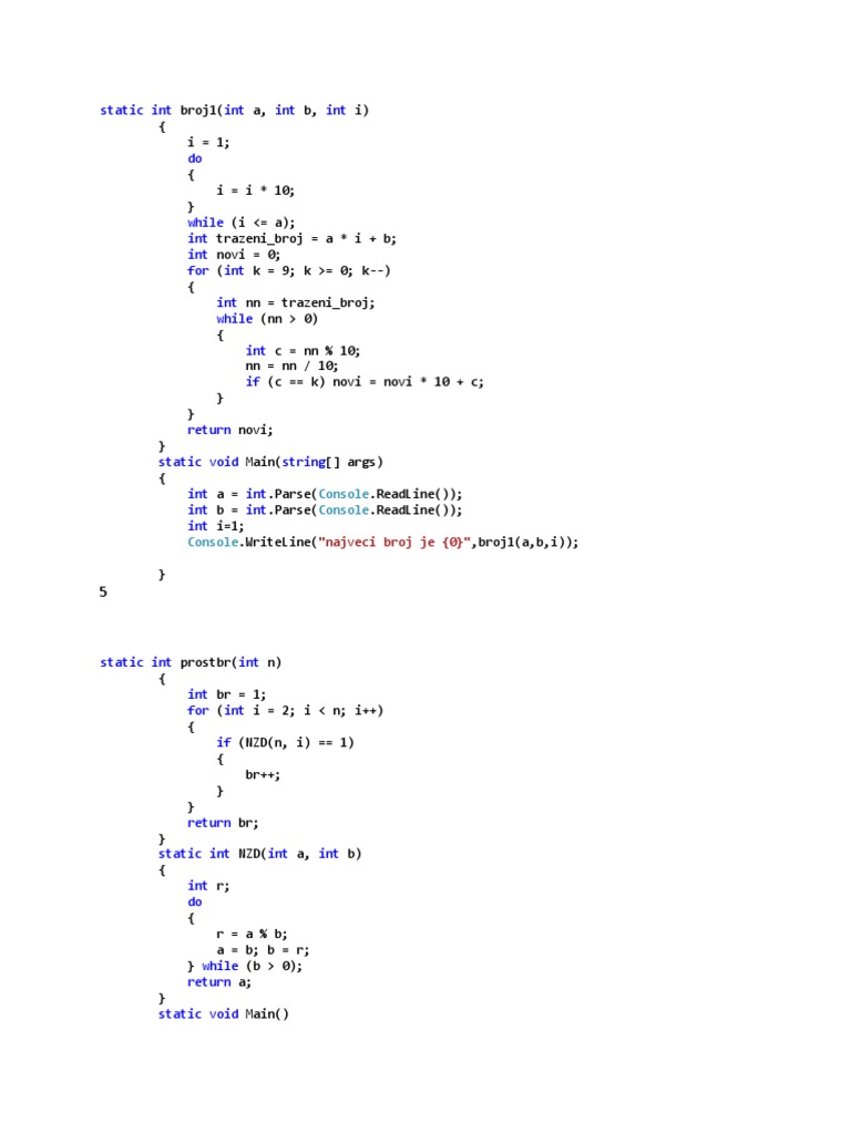 Static Int Int Int Int Do: Console Console Console | PDF