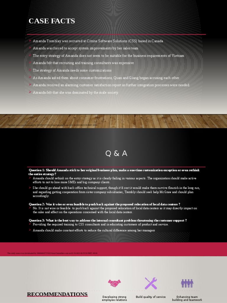 Amanda Tremblay's Strategy Challenges at CSS | PDF | Customer | Consultant