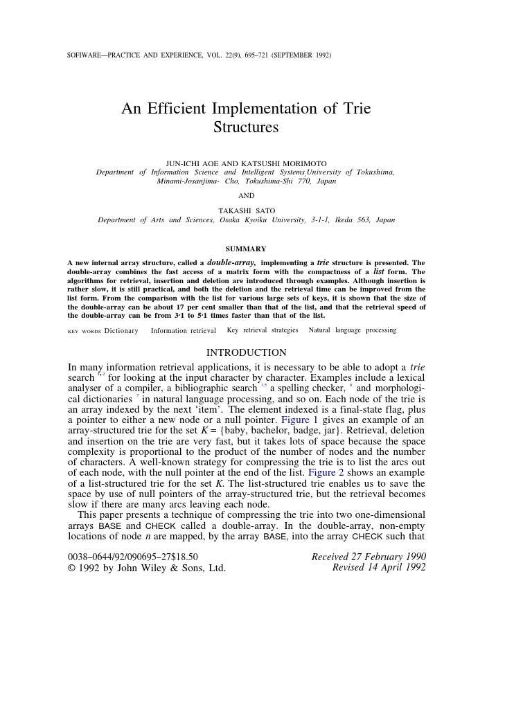 An Efficient Implementation of Trie Structures | PDF | Array Data ...