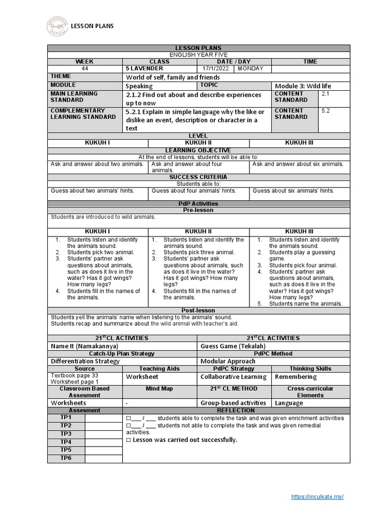 Year 5 English Lesson Plans | PDF | Lesson Plan | Educational Assessment