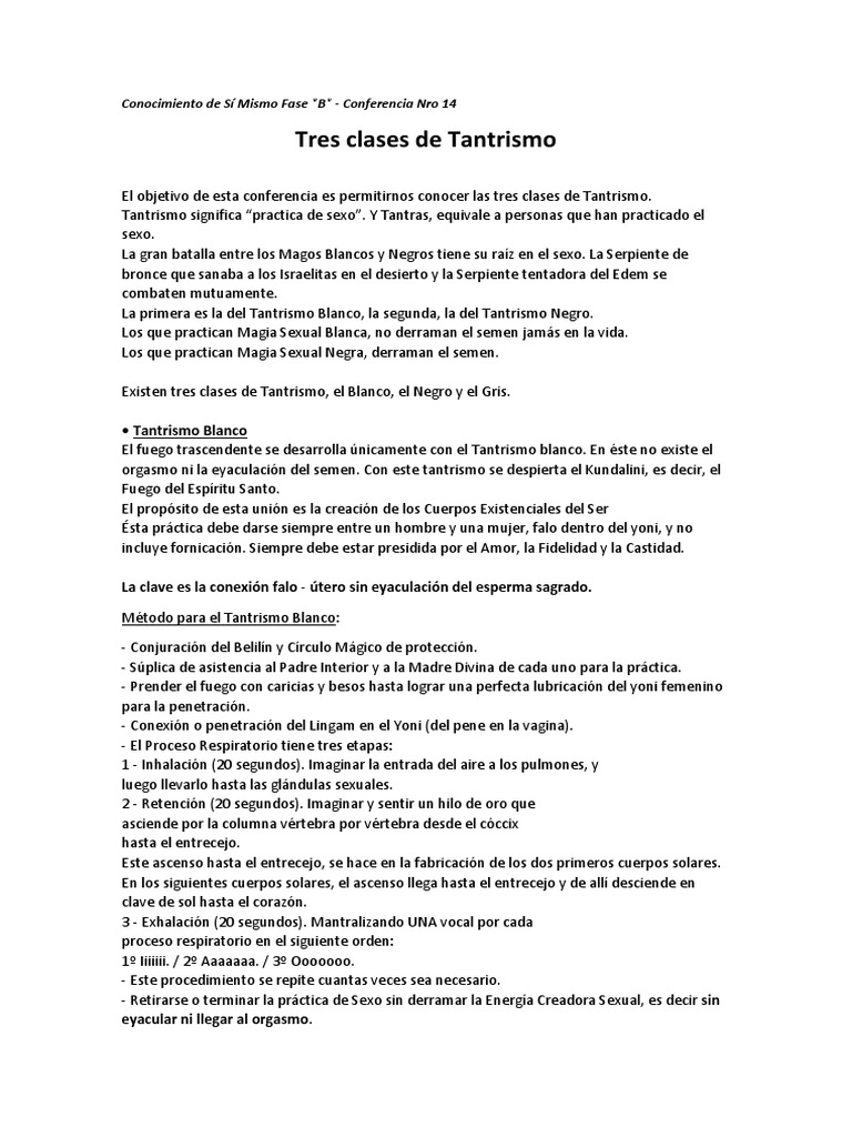 Tres Clases de Tantrismo | PDF | Tantra | Relaciones sexuales