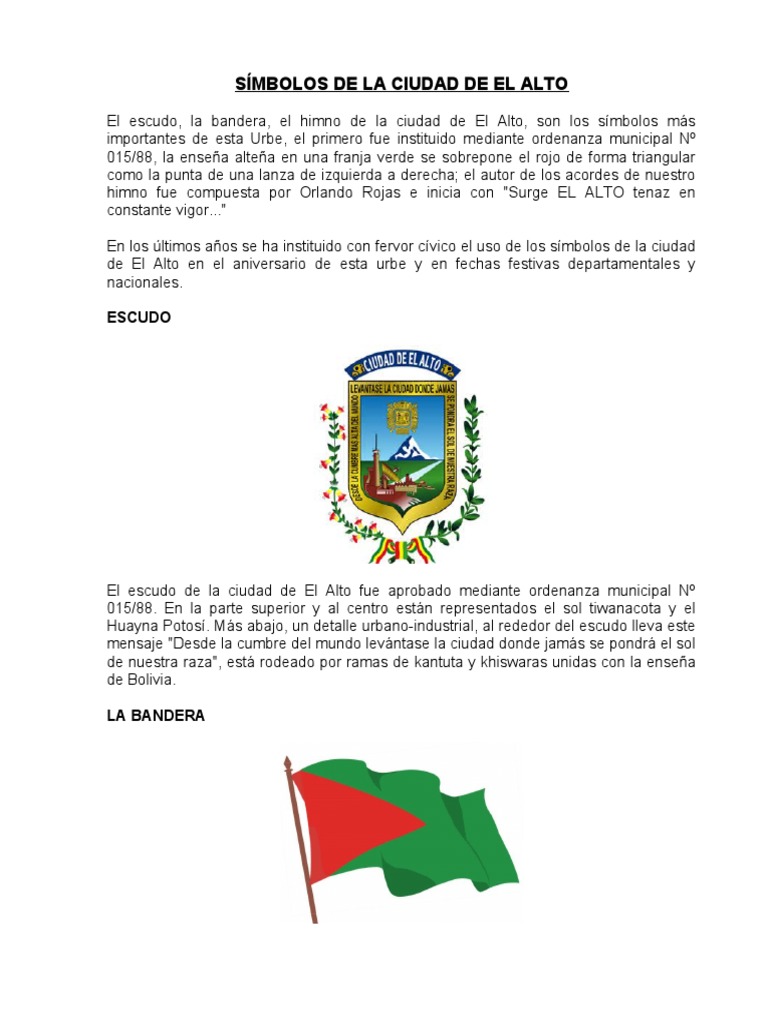 Símbolos de La Ciudad de El Alto | PDF