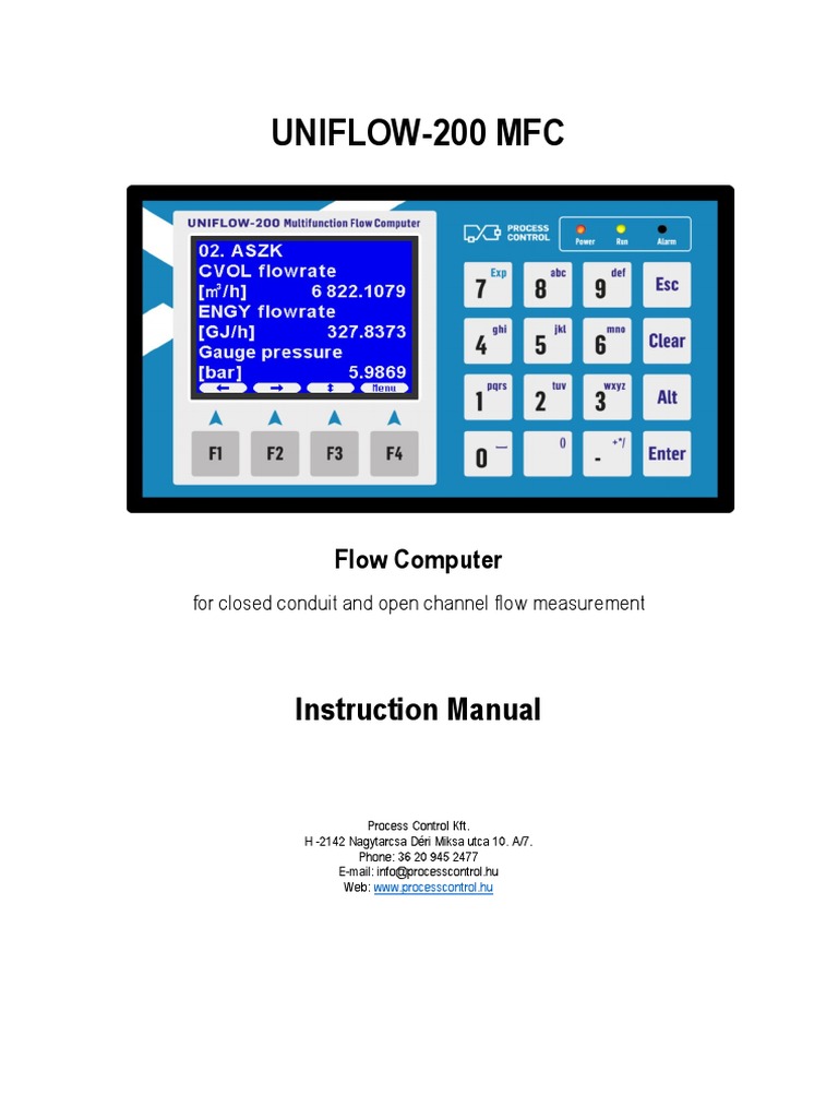 UNIFLOW-200 Instruction Manual Rev06d1 EN 2022 01 | PDF | Flow Measurement | Input/Output