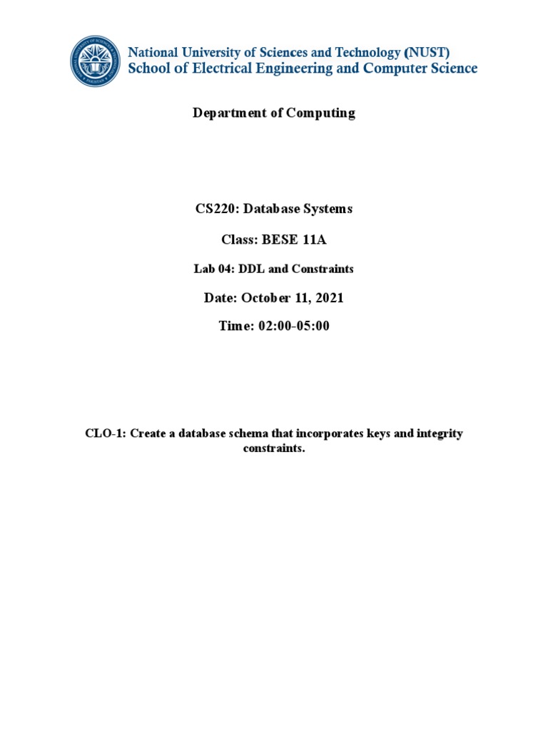 Database Lab 4 | PDF | Table (Database) | Databases