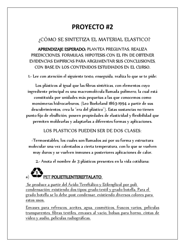 PROYECTO #2 Flor de Maria Rodriguez Cardenas 3°A | PDF | El plastico ...