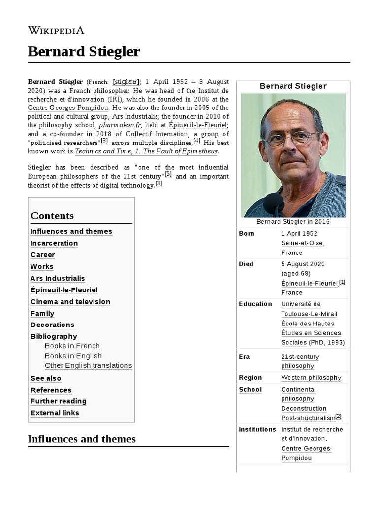 Bernard Stiegler | PDF