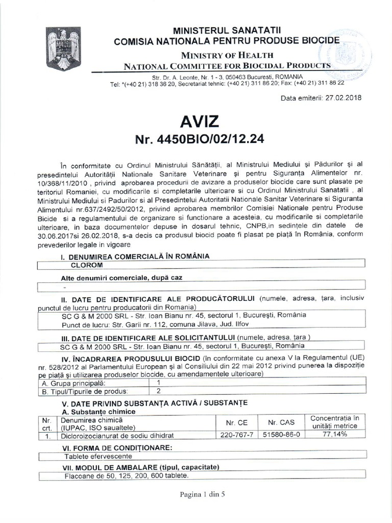 Aviz Nou CLOROM - TP 2 + EXTINDERE | PDF