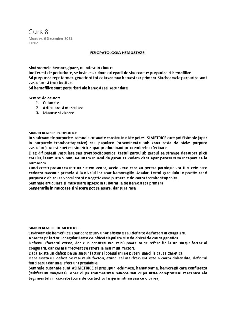 Curs 8 Fiziopatologie | PDF