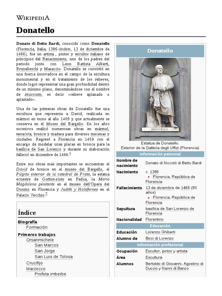 Donatello | PDF | Florencia