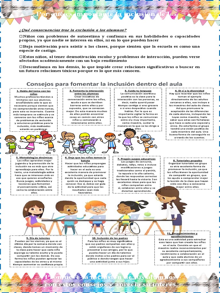 ¿Por Qué Es Importante La Inclusión de Los Niños en La Escuela | PDF ...