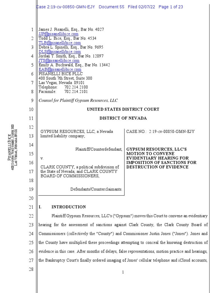 Motion To Convene Evidentiary Hearing | PDF | Discovery (Law) | Summary ...