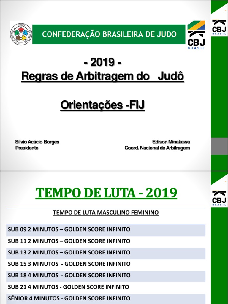 Regras de Arbitragem do Judô para Competições de Base em 2019 | PDF ...