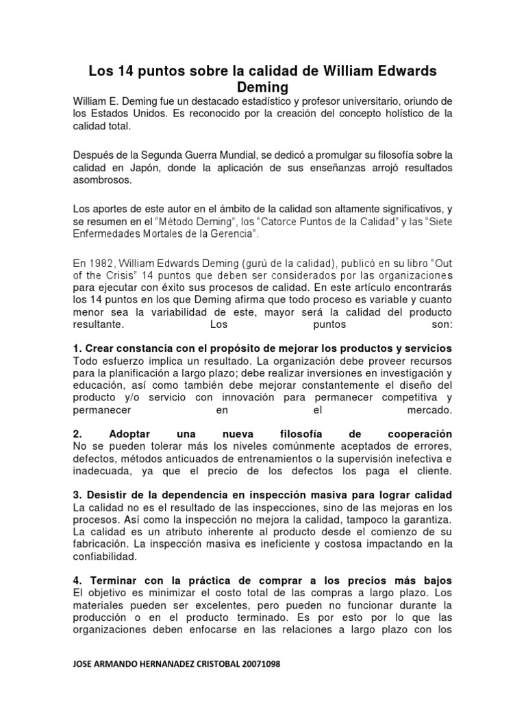 Filosofias de La Calidad | PDF | Calidad (comercial) | Business