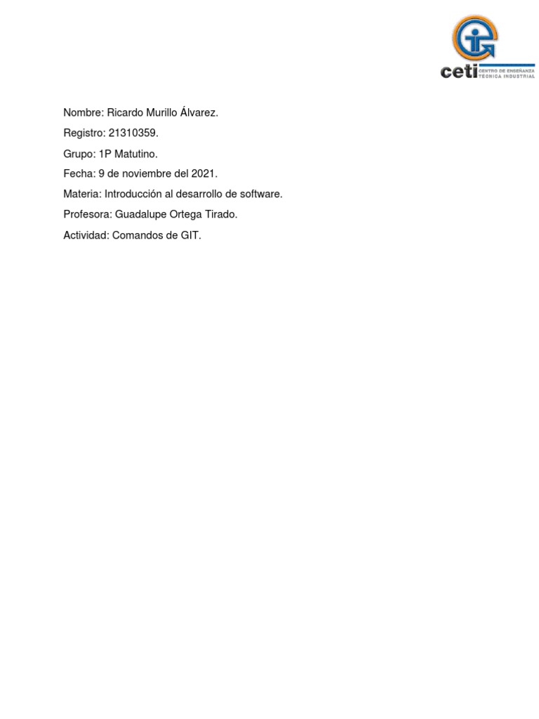 Comandos De Git Pdf Software Del Sistema Ingeniería Informática