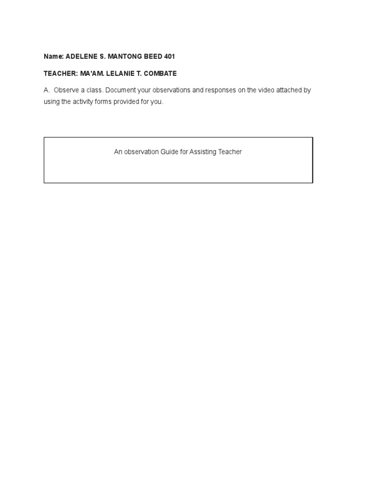 Discipline in School: Observational Insights | PDF | Teachers | Learning