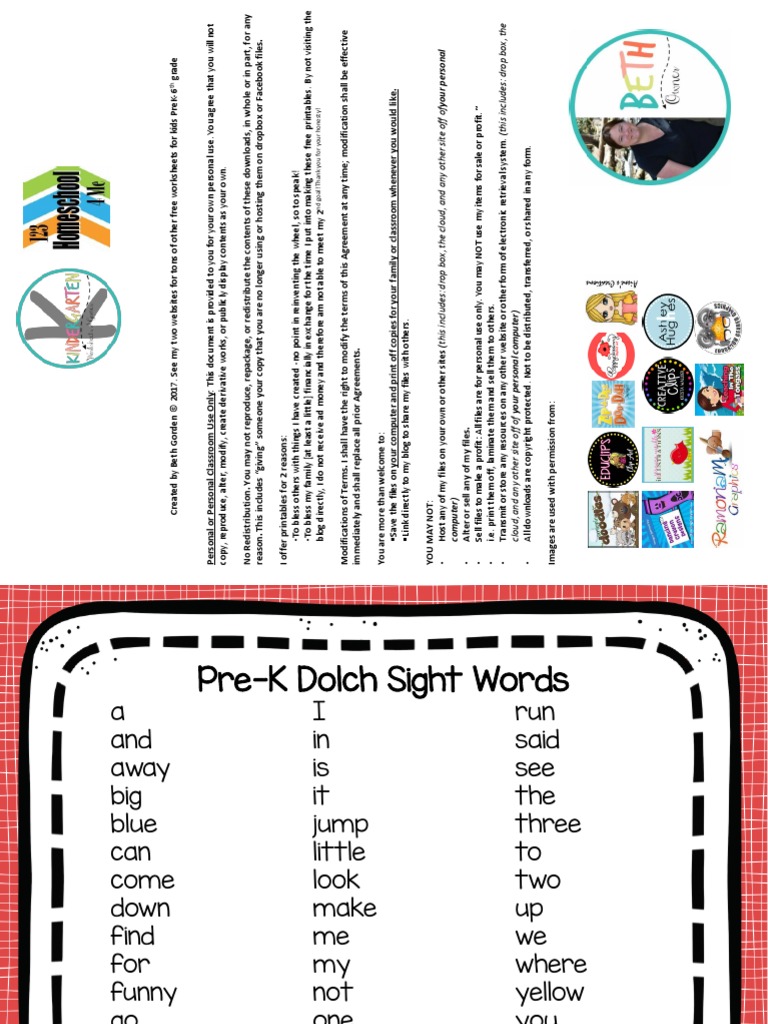 Sight Word Dolch List | PDF