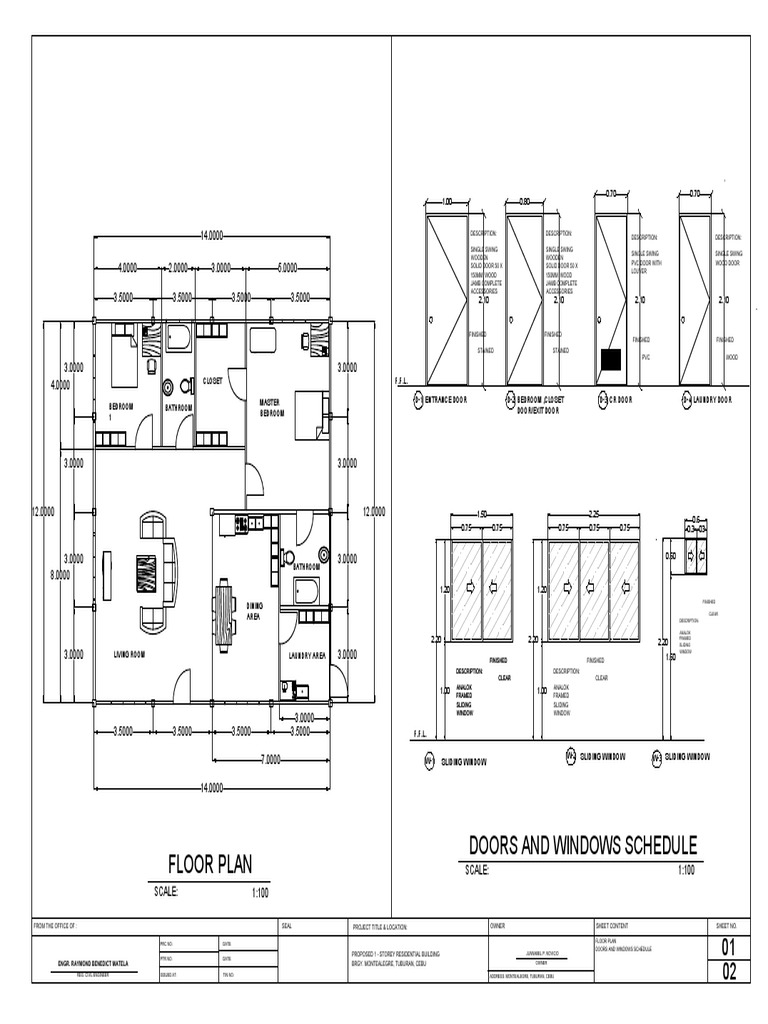 Doors and Windows Schedule Floor Plan | PDF | Door | Window