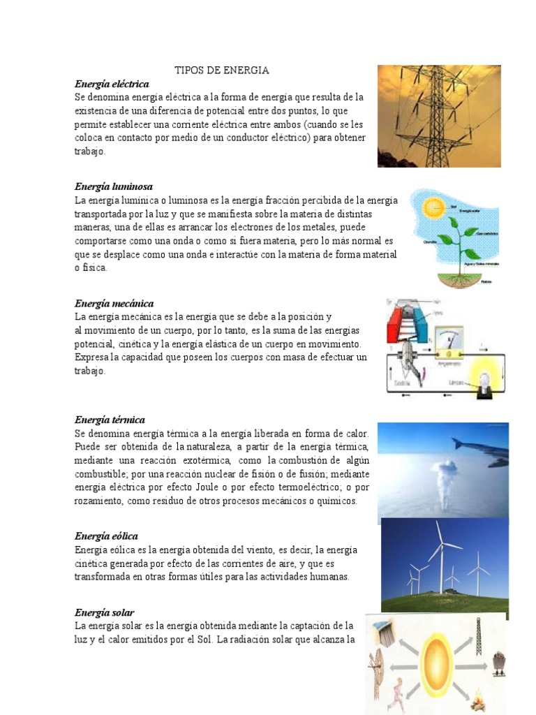 Tipos de Energia | PDF | La energía nuclear | Energía renovable