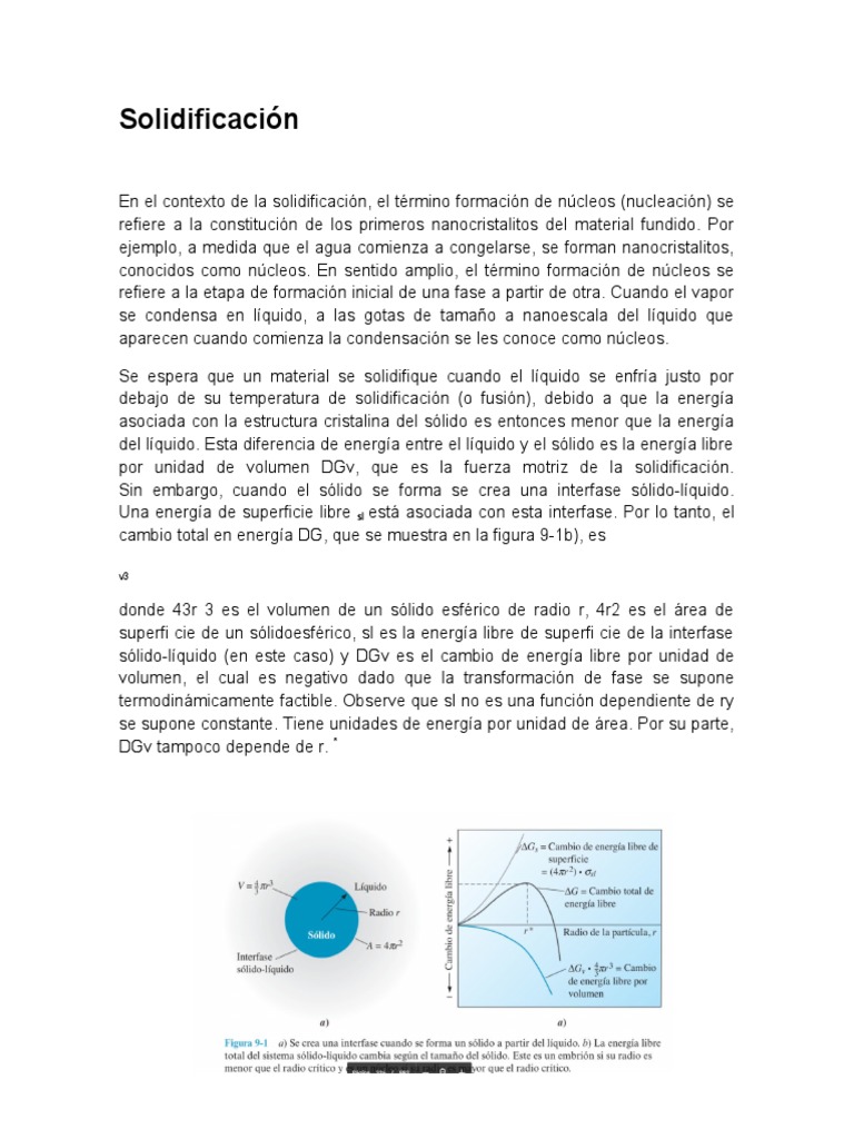 Solidificación EXPLICACION | PDF | Congelación | Nucleación