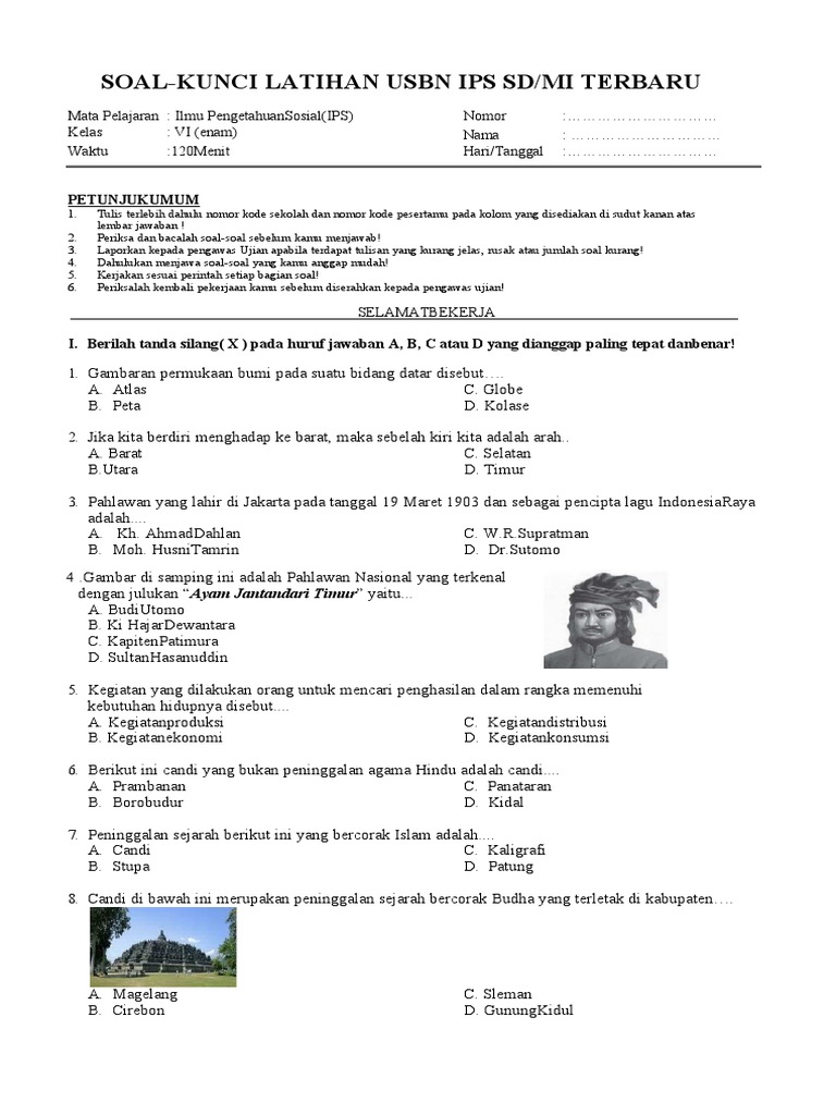 Soal Try Out IPS 6SD | PDF