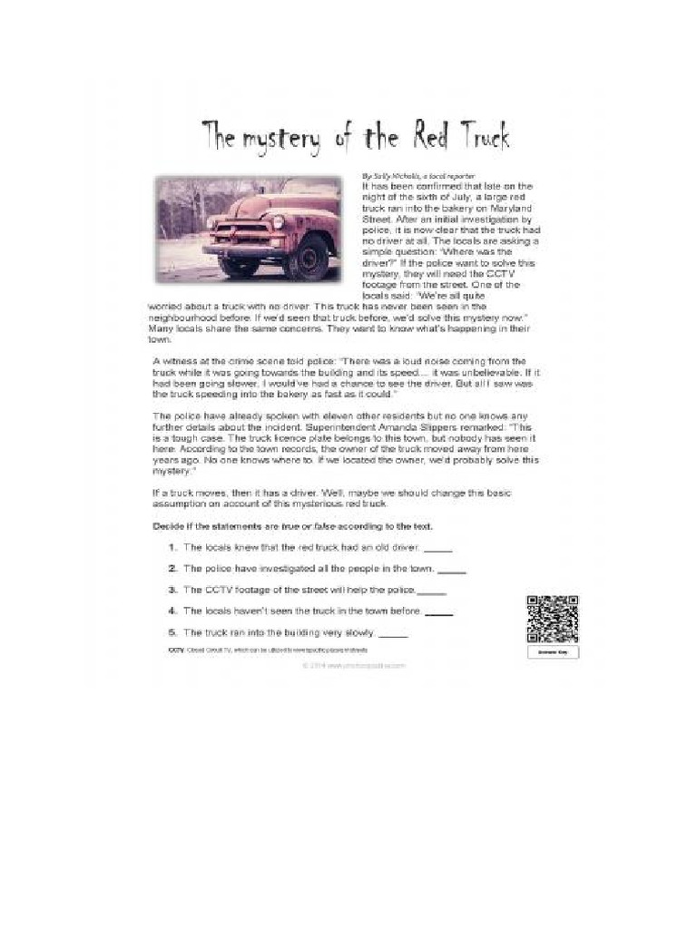 The Mistery of Red Truck | PDF