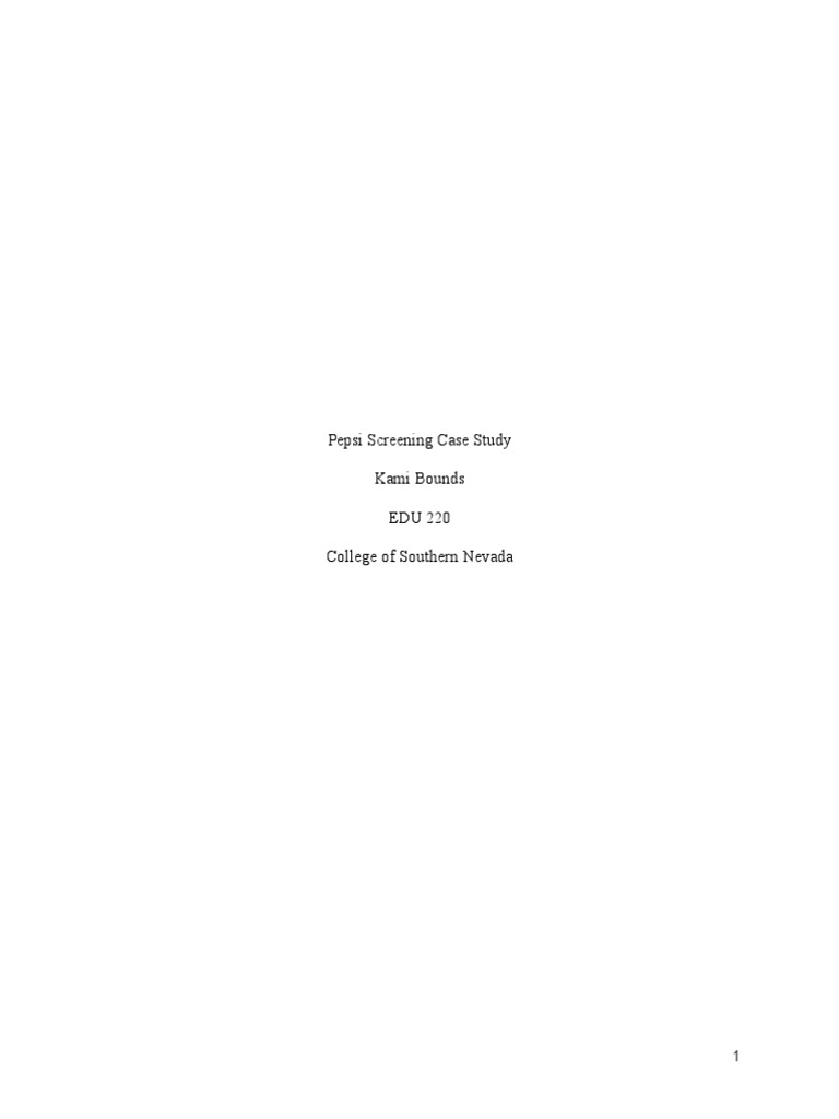 Pepsi Screening Case Study | PDF | Adolescence | Sibling