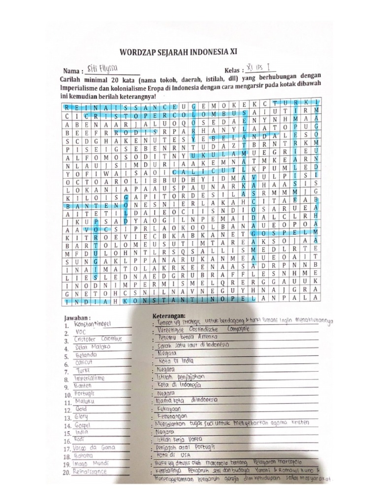 Wordzap Sejarah Indonesia Xi | PDF