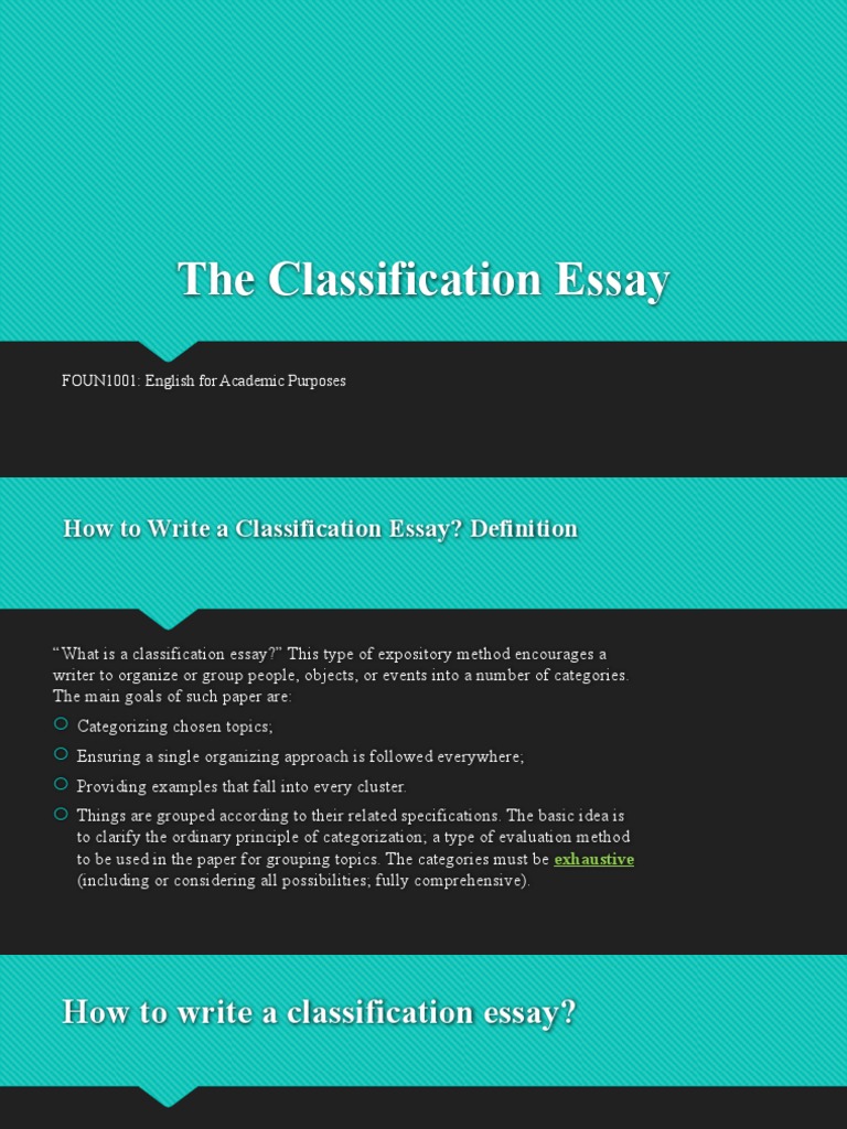 Classification PPT 1 | PDF | Essays | Adolescence