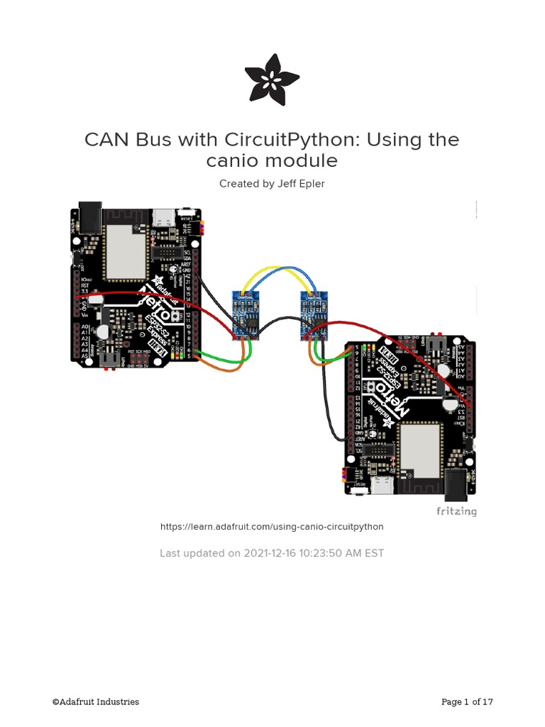 Can Bus With Circuitpython: Using The Canio Module: Created by Jeff ...