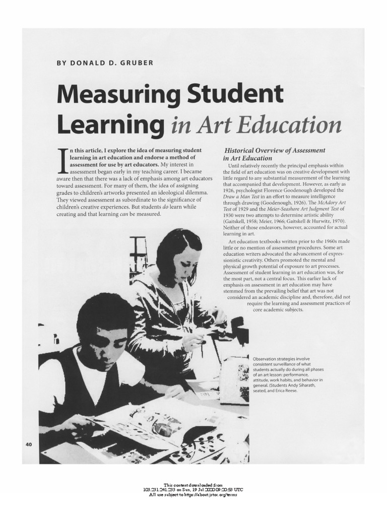 Measuring Student Learning in Art Education | PDF | Educational ...