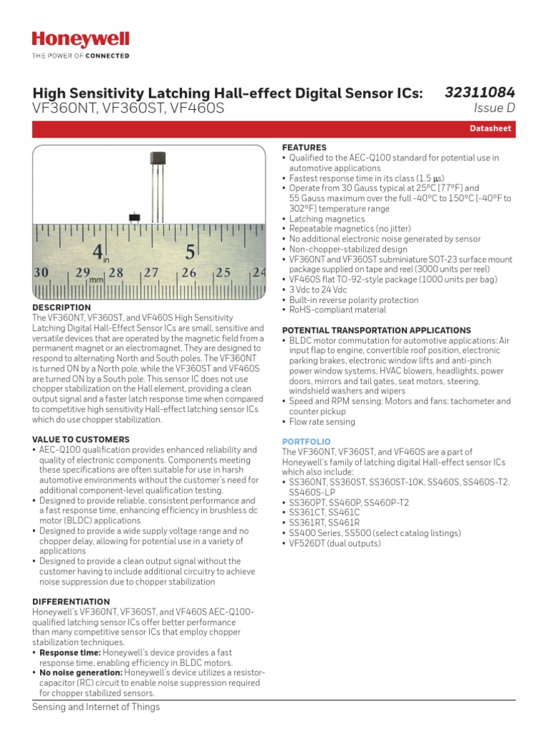 Honeywell Sensing Latching Digital Hall Effect Sen 1846255 | PDF ...